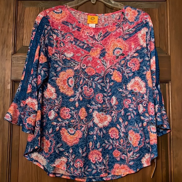 Ruby Rd. | Tops | Nwt Ruby Rdbright Blooms Top Petite Large | Poshmark